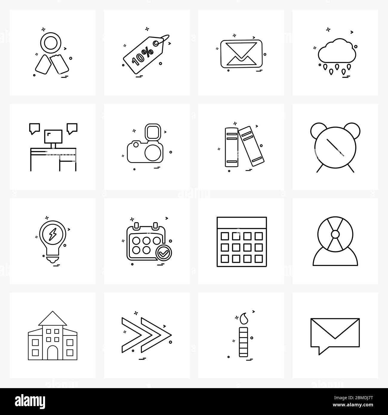 Set of 16 UI Icons and symbols for, pleasant weather, ten percent ...
