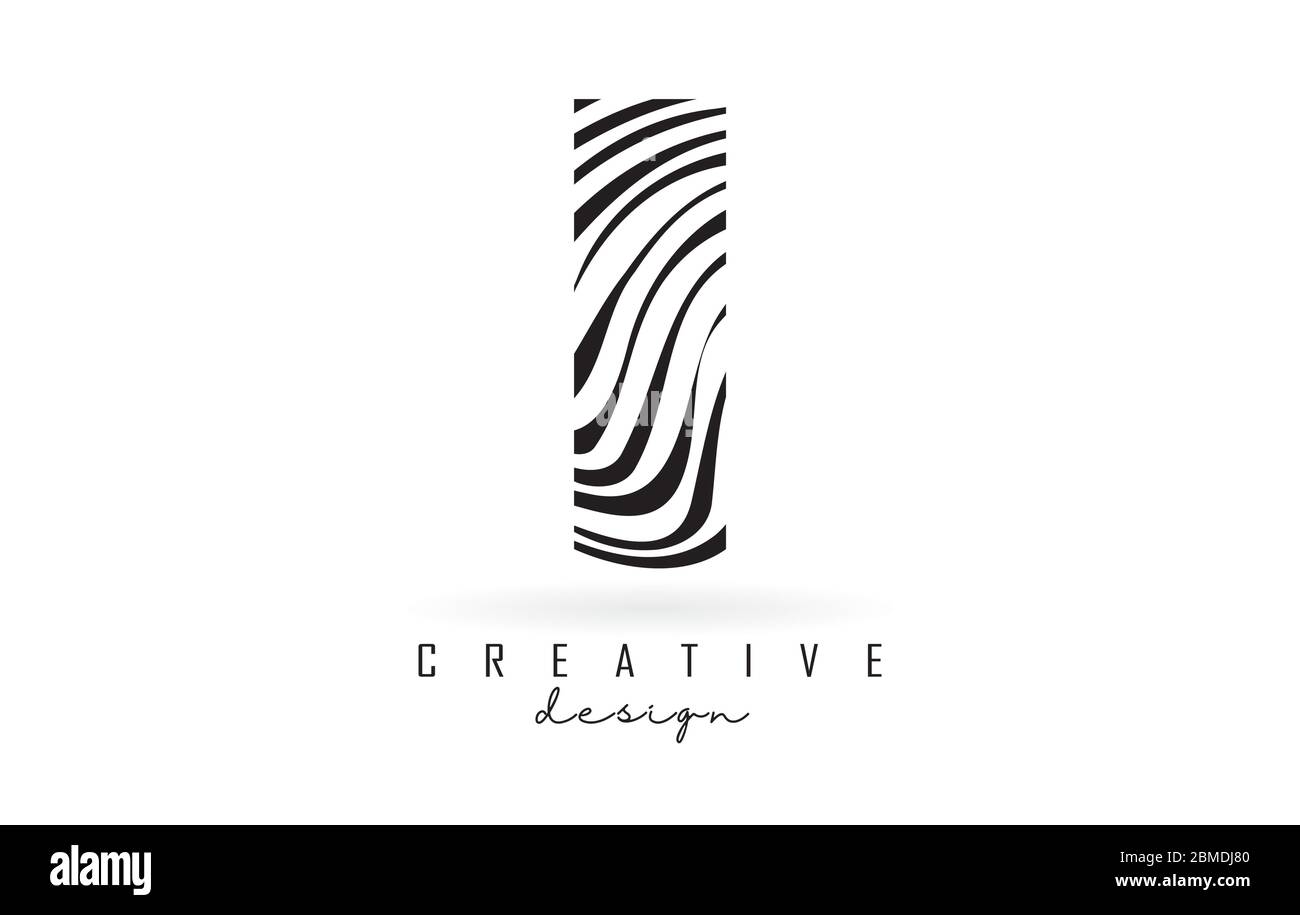 Black and White Zebra I Letter Logo Design. Creative I vector ...