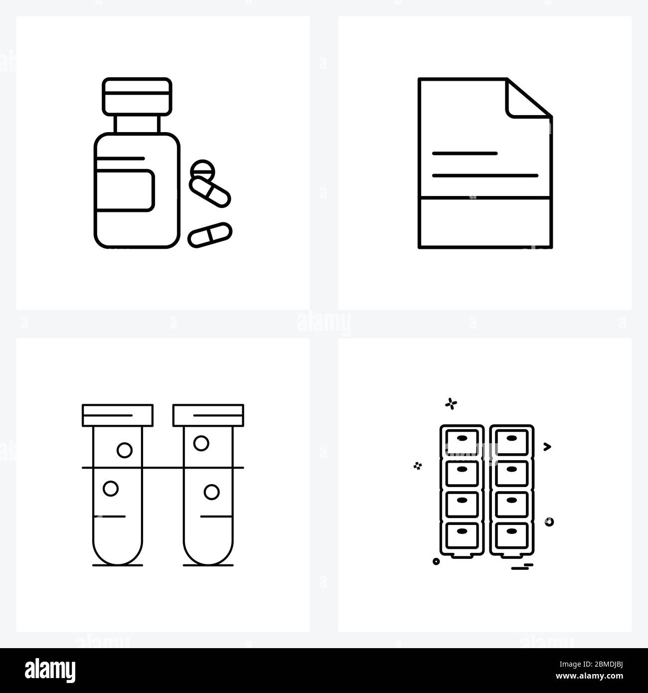 Stock Vector Icon Set of 4 Line Symbols for medicine; experiment ...