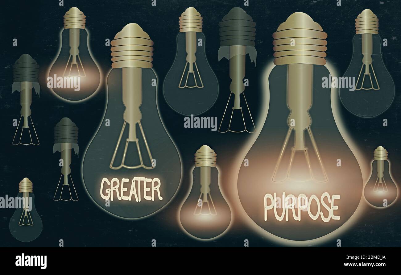 Writing note showing Greater Purpose. Business concept for Extend in ...