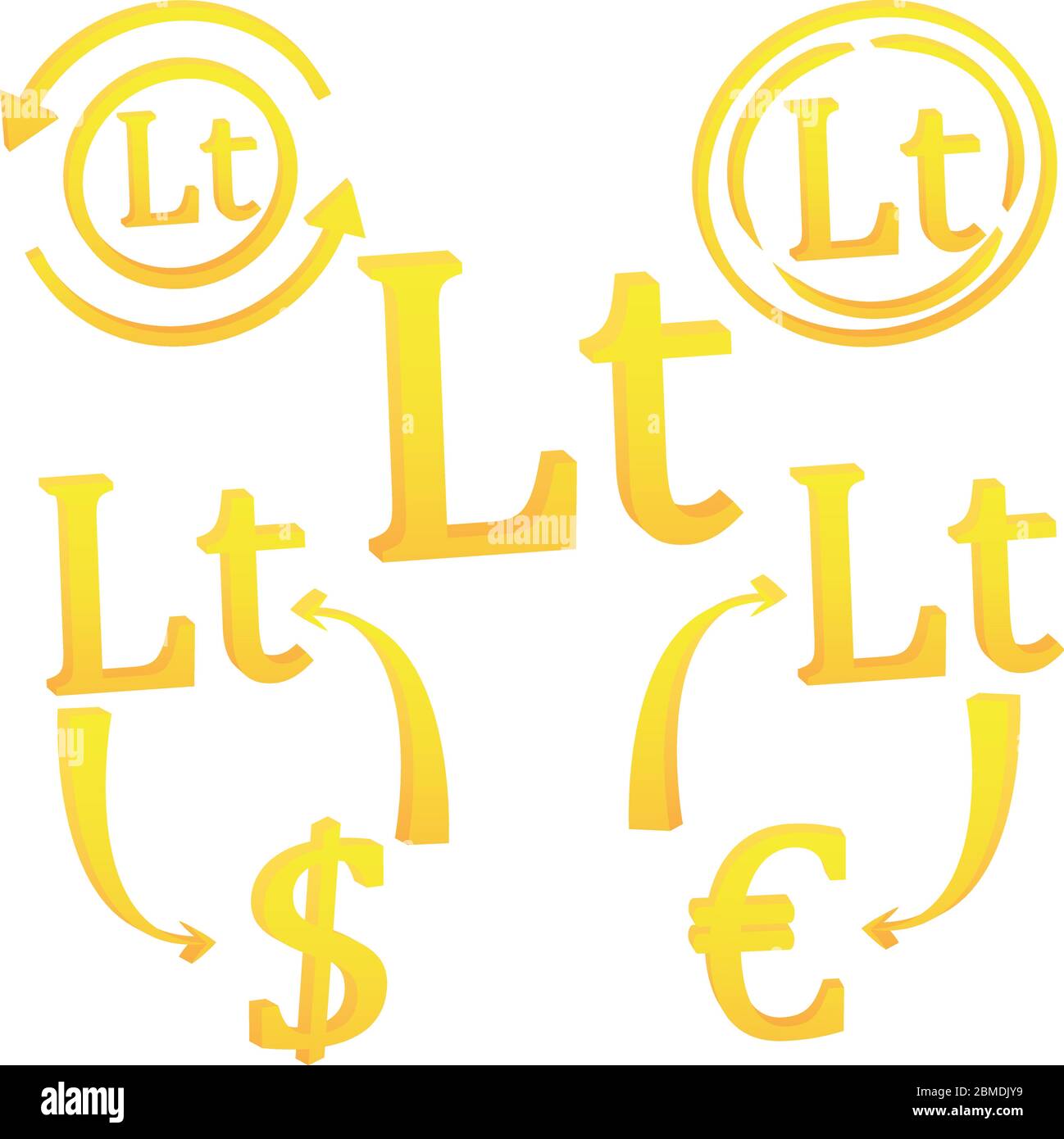 3D Lithvinian Litas currency symbol icon of Lithvinia Stock Vector ...