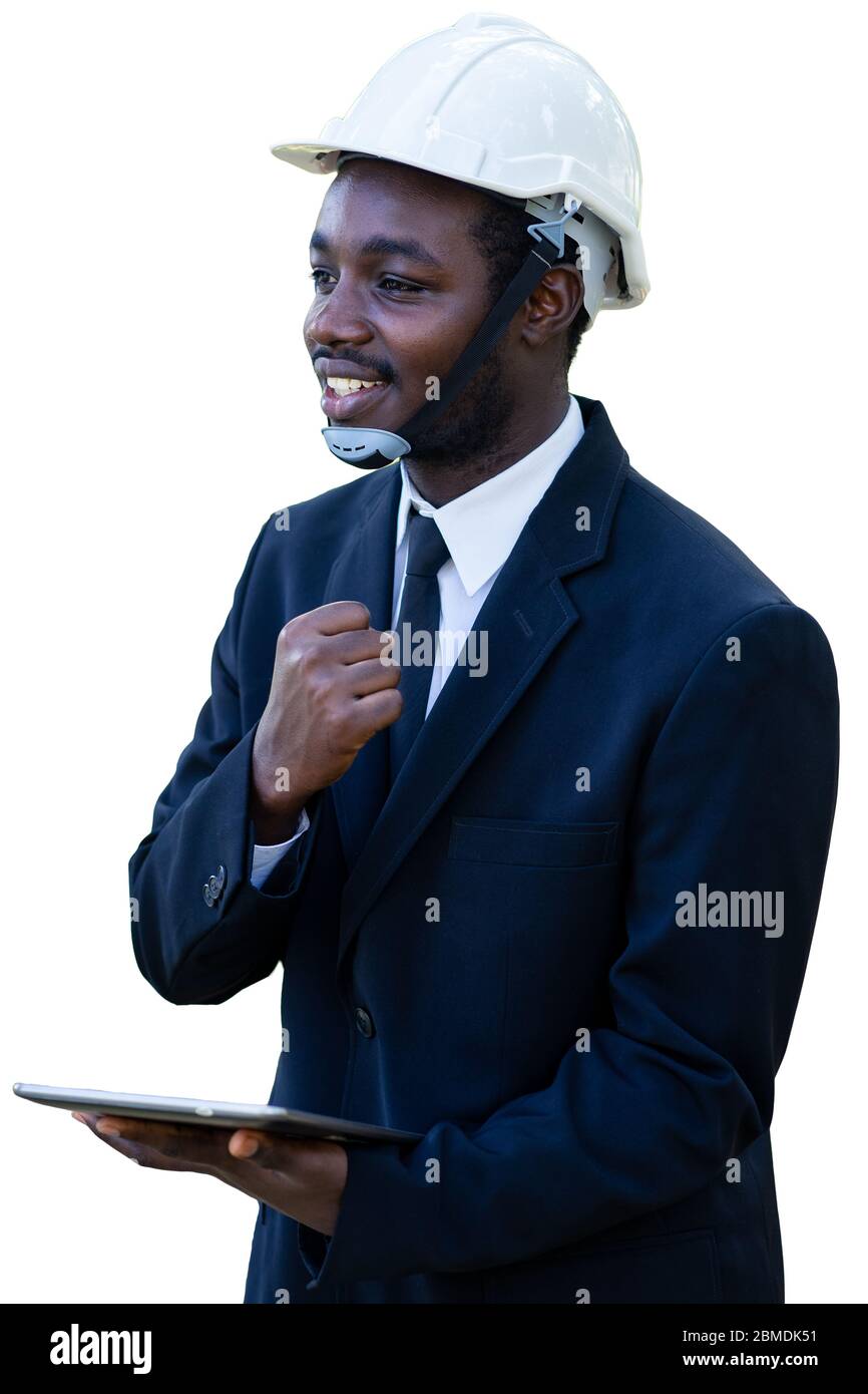 Success of smile african industrial engineer manager.B&W style Stock ...