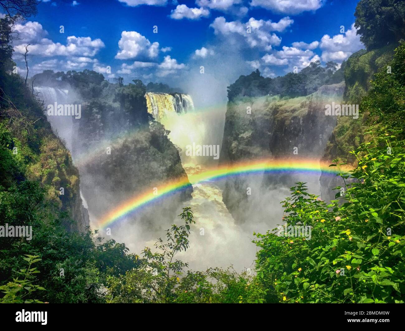 Double Rainbow at Victoria Falls in Africa Stock Photo - Alamy