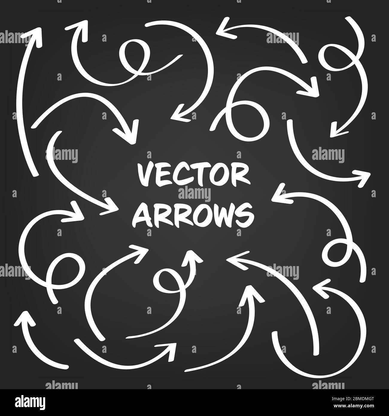 White hand drawn arrows set on gray background. Arrow, cursor Icon ...