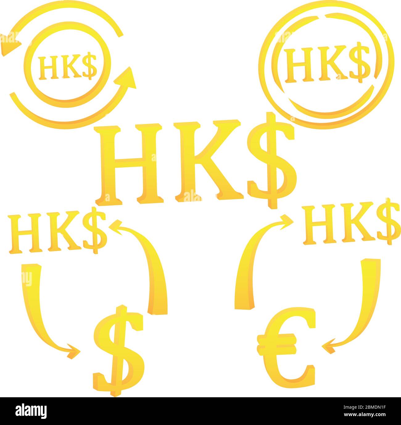 3D Hong Kong dollar currency symbol icon set Stock Vector Image & Art ...