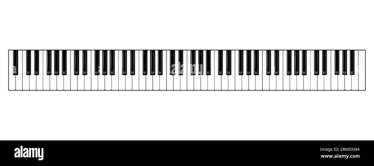 Realistic piano keys. Musical instrument keyboard. Vector illustration ...