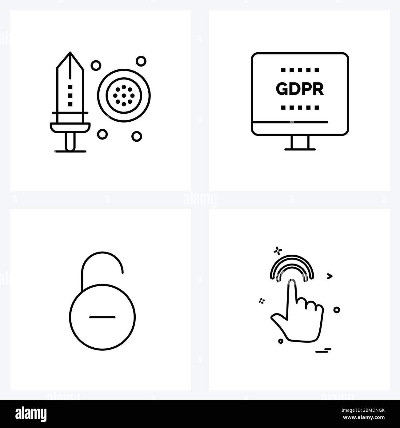 4 Universal Icons Pixel Perfect Symbols of game; unlock; weapon ...