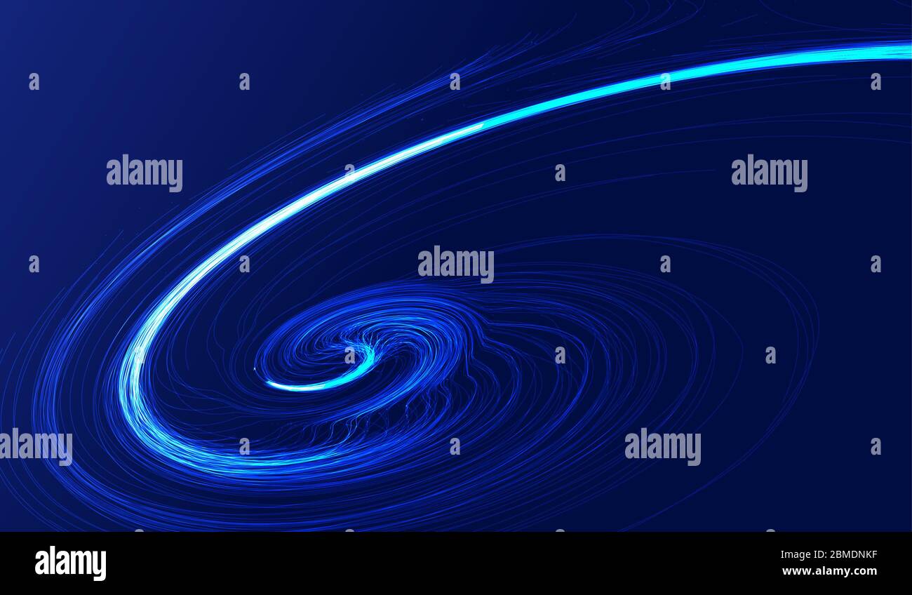 Glowing particle flow vortex, internet technology big data background ...
