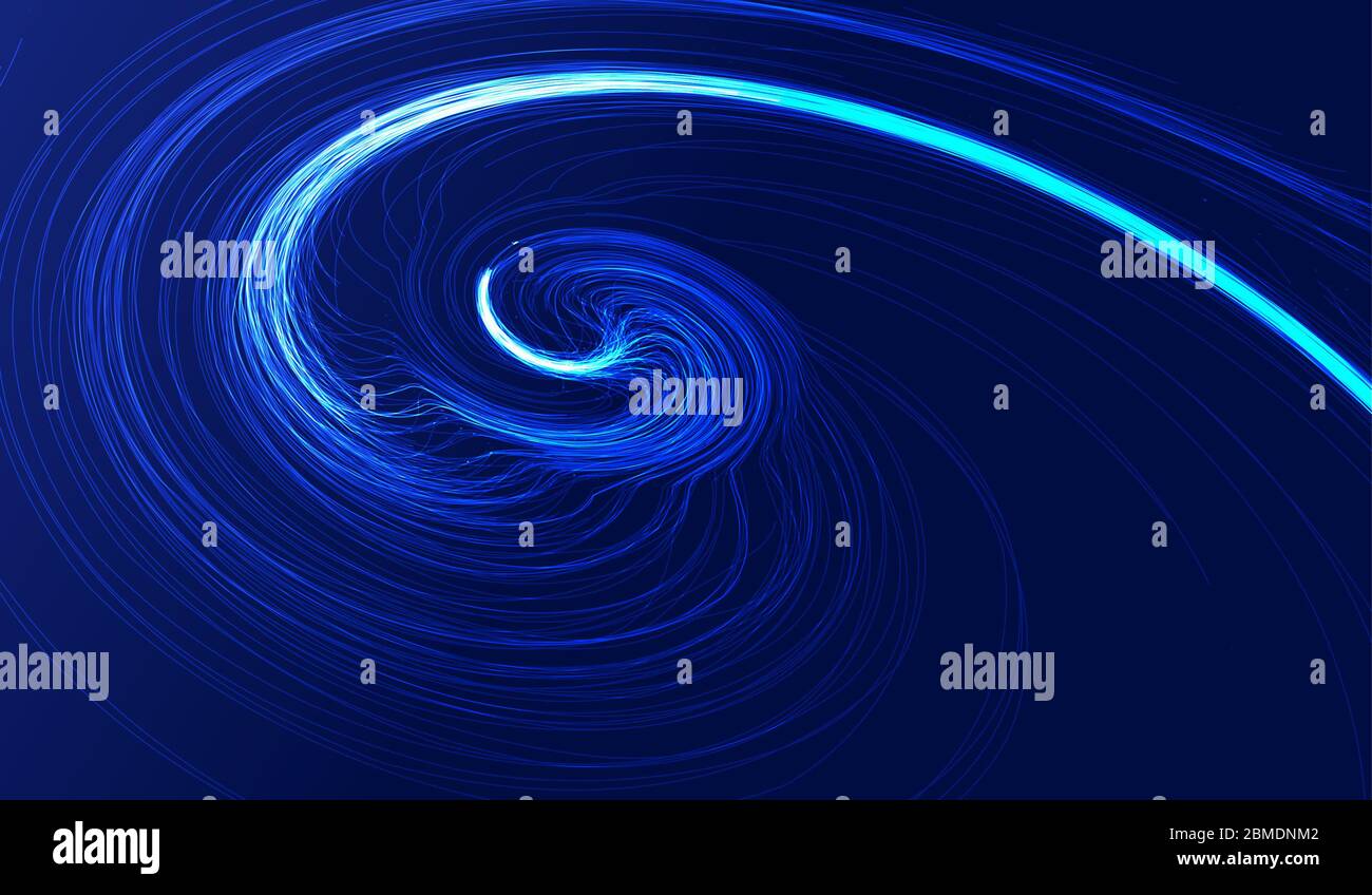 Glowing particle flow vortex, internet technology big data background ...