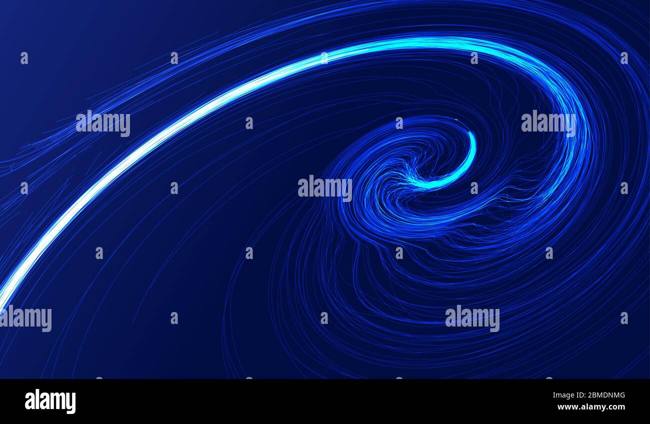 Glowing particle flow vortex, internet technology big data background ...