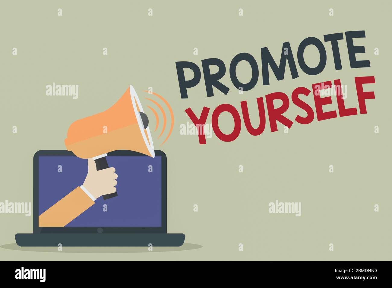 Text sign showing Promote Yourself. Business photo showcasing market ...