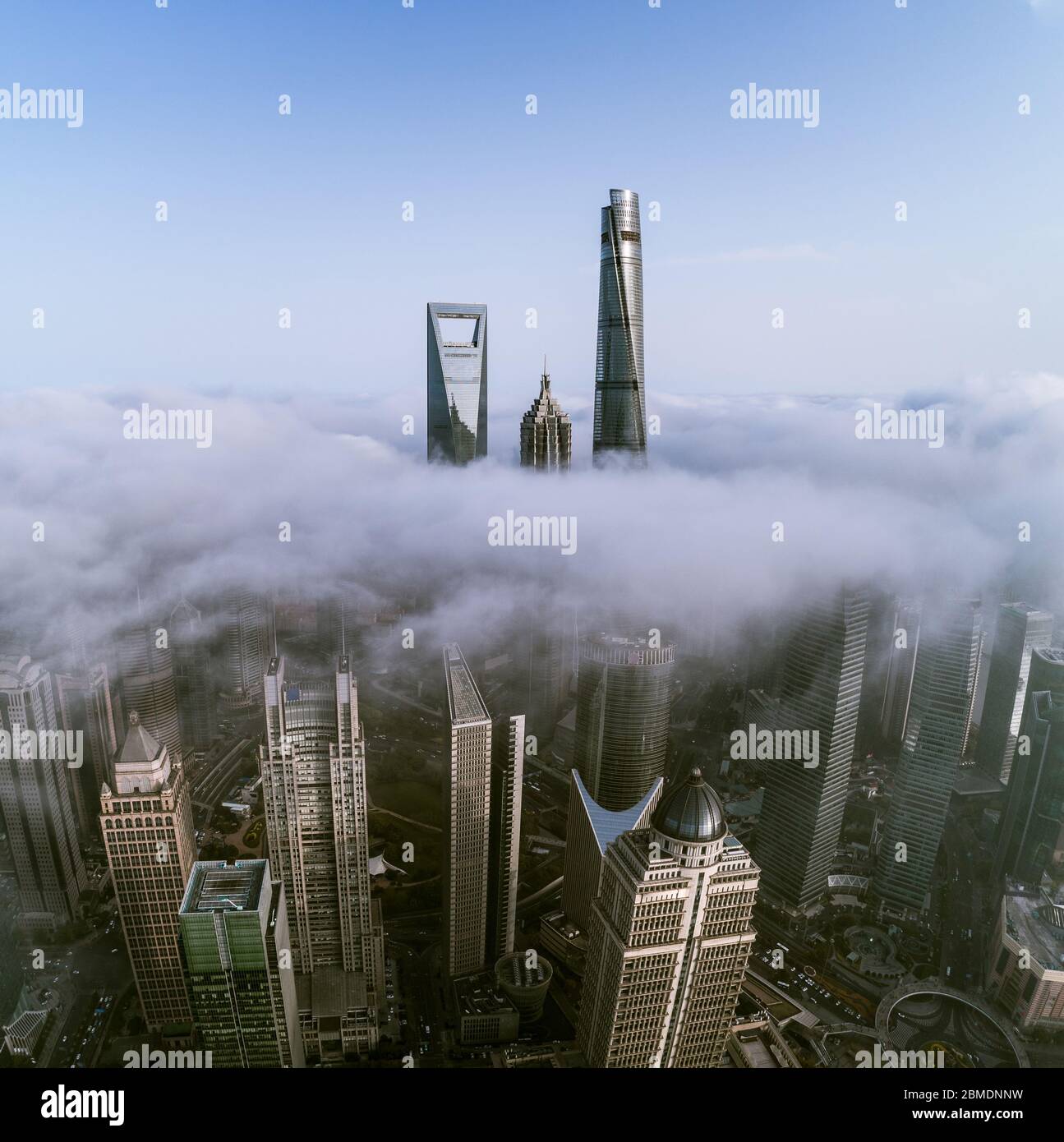 Shanghai tower aerial sunny hi-res stock photography and images - Alamy