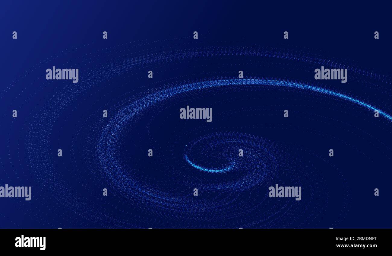 Glowing particle flow vortex, internet technology big data background ...