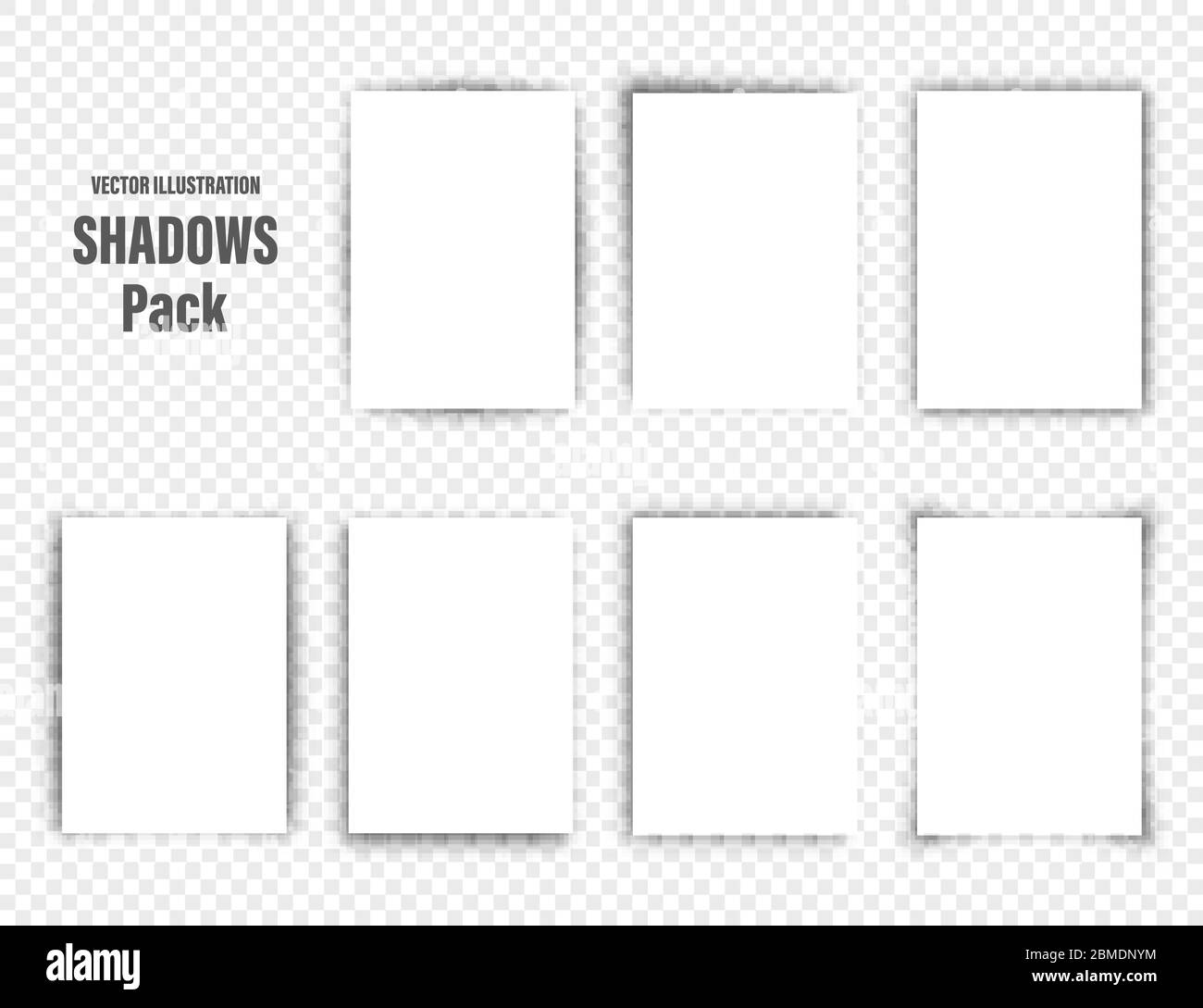 Realistic shadows collection. Page dividers. Shadow from a sheet of A4 ...