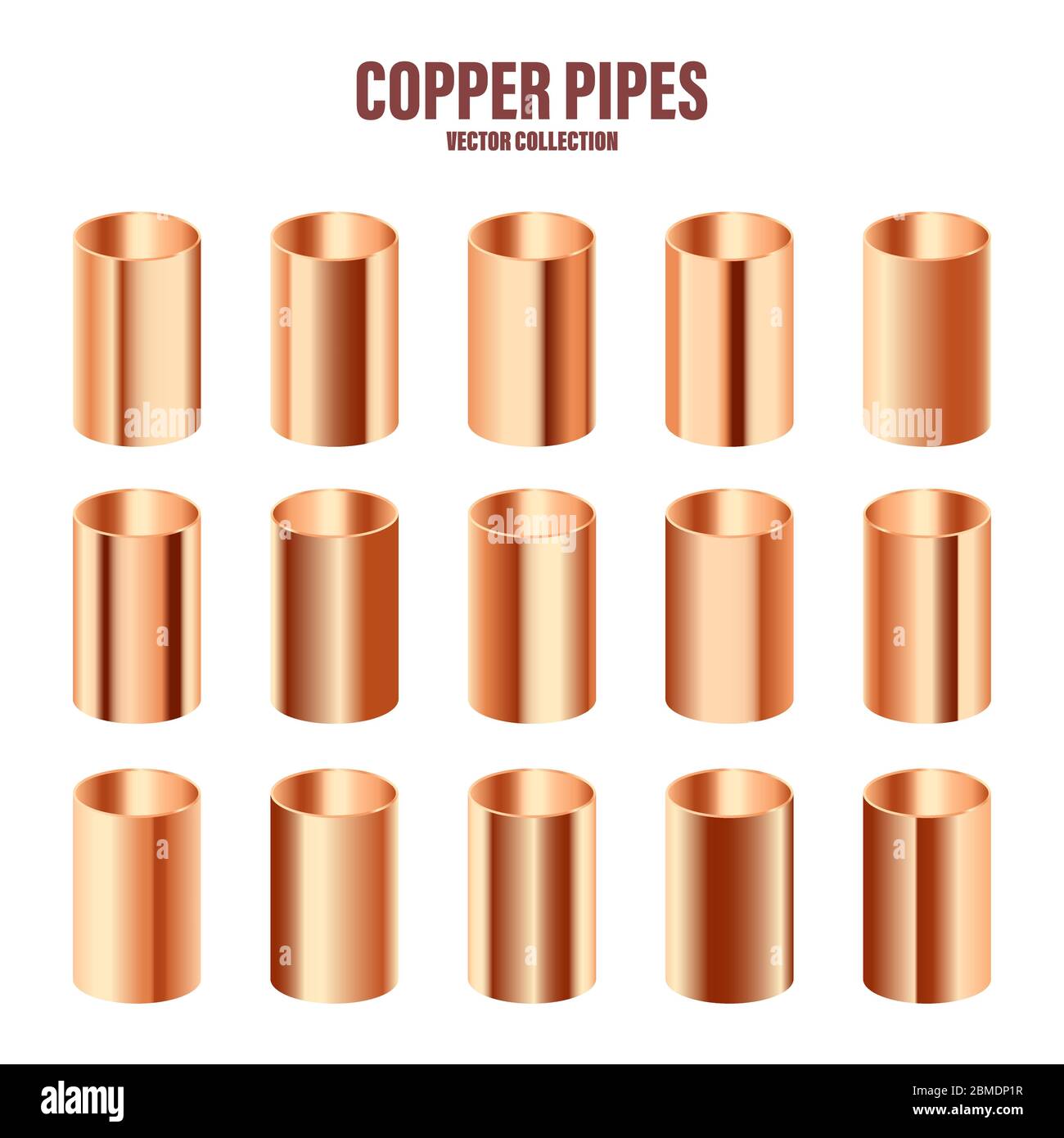 Polished copper piping Stock Vector Images - Alamy