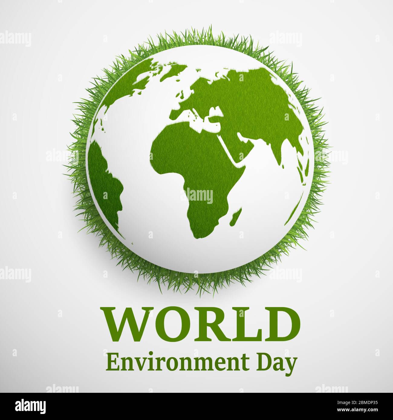 World Environment Day concept. Green Earth. Vector illustration of ...