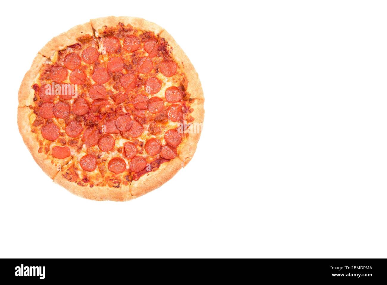 Pizza with a side on a white background Stock Photo - Alamy