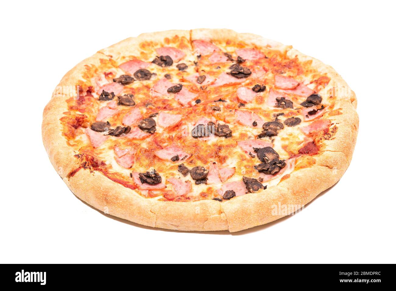 Pizza with a side on a white background Stock Photo - Alamy