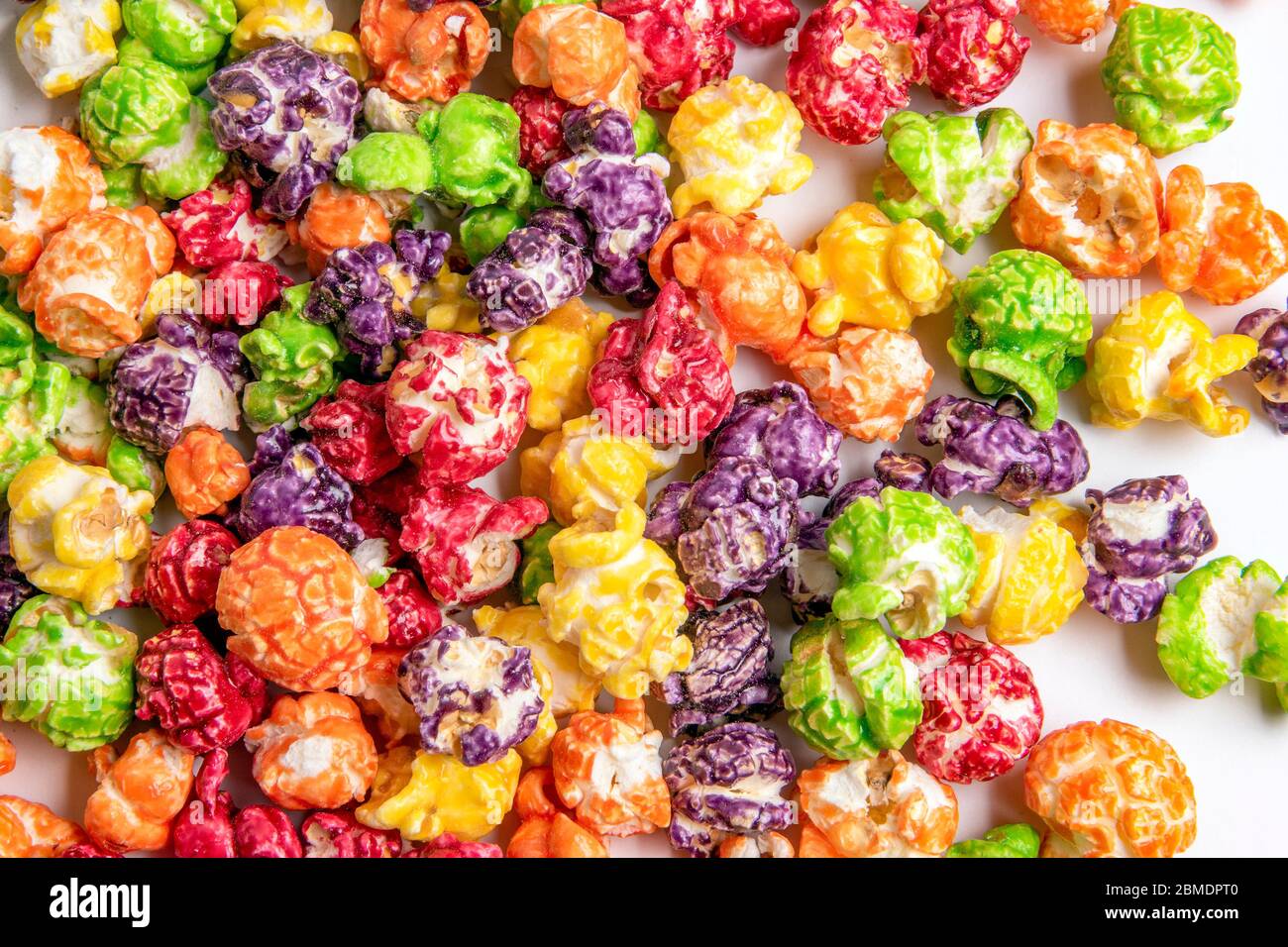 sweet multicolored popcorn close up Stock Photo - Alamy