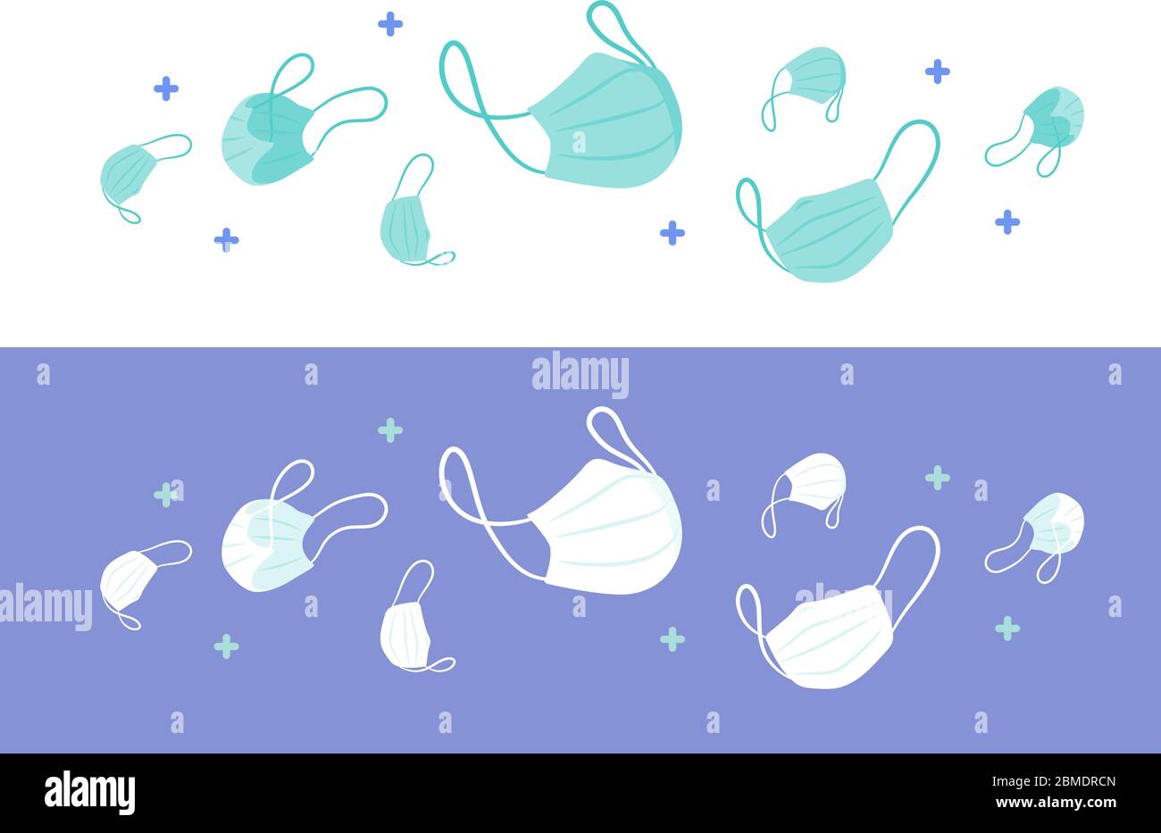 An image of multiple masks floating in the air.It's vector art so it's ...