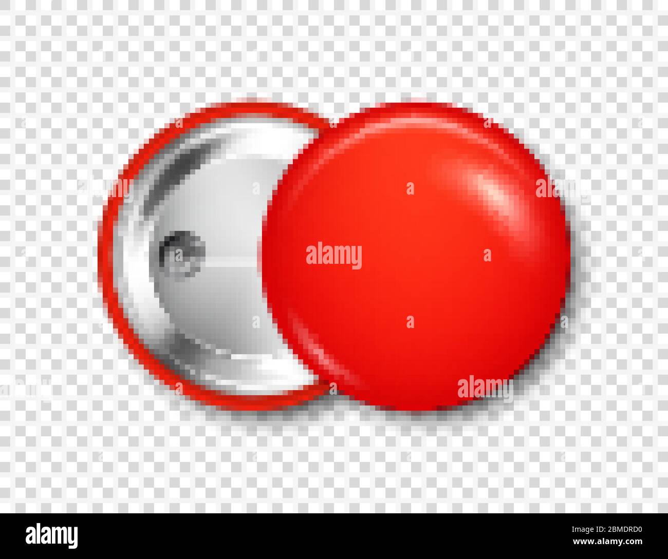 Realistic red blank badge. 3D glossy round button. Pin badge mockup ...