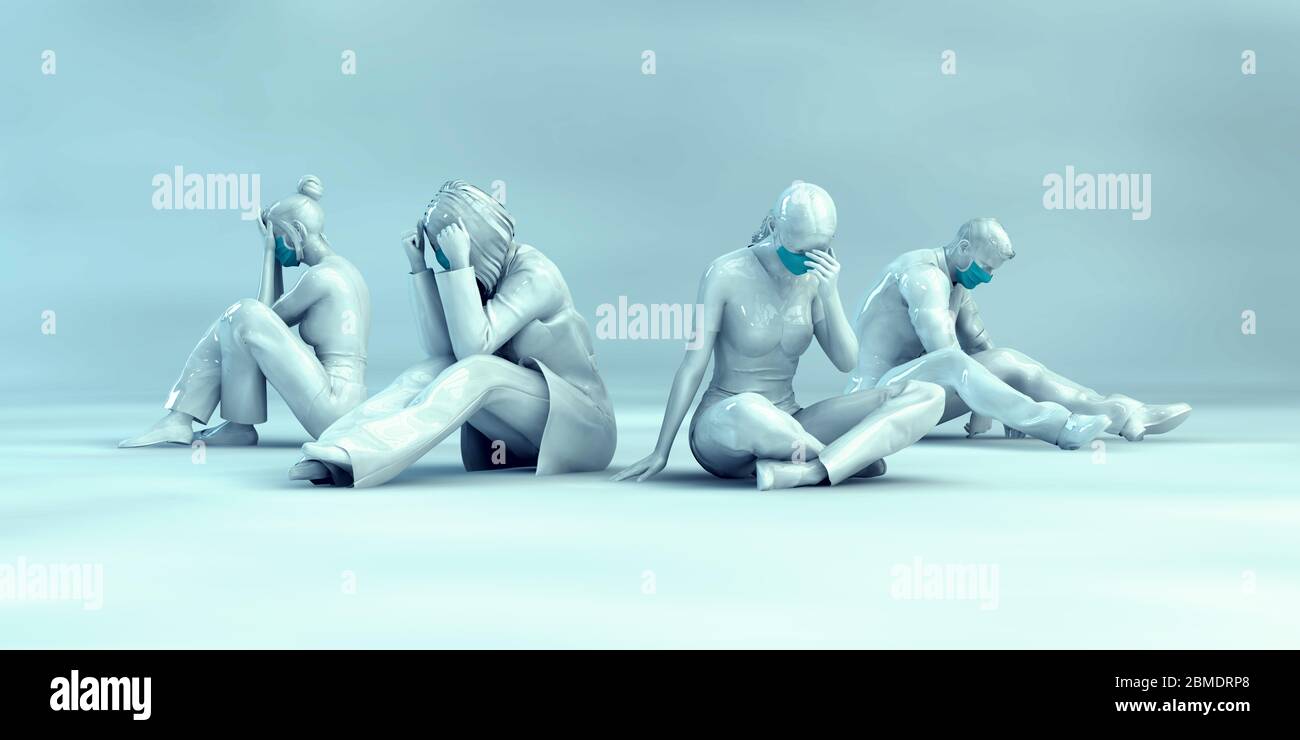 Exhausted Medical Staff Frontliners Devastated Stock Photo - Alamy