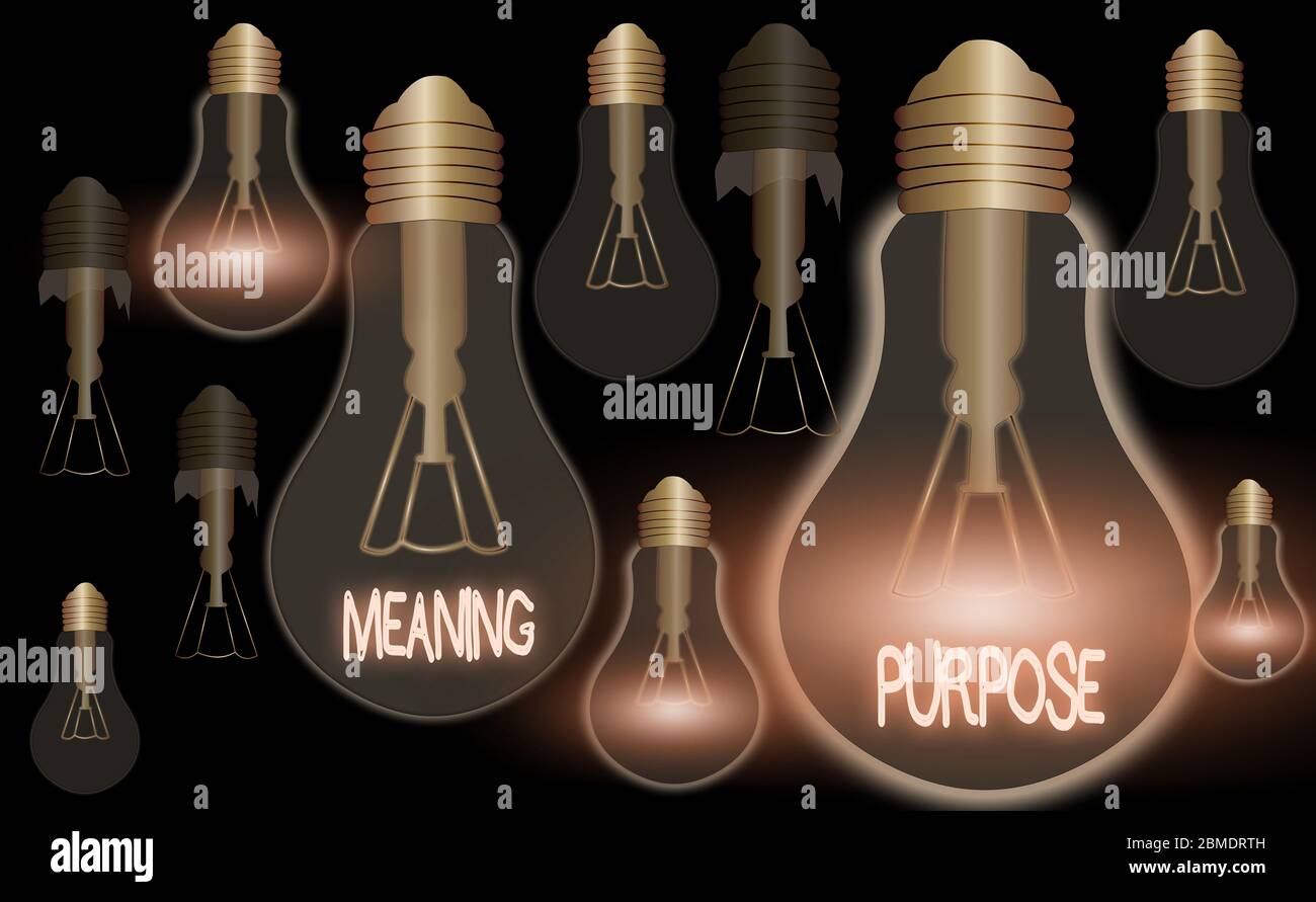 Writing note showing Meaning Purpose. Business concept for The reason ...