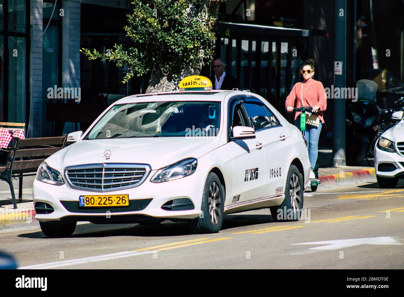 Tel Aviv Israel January 06, 2020 View of traditional Israeli taxi ...