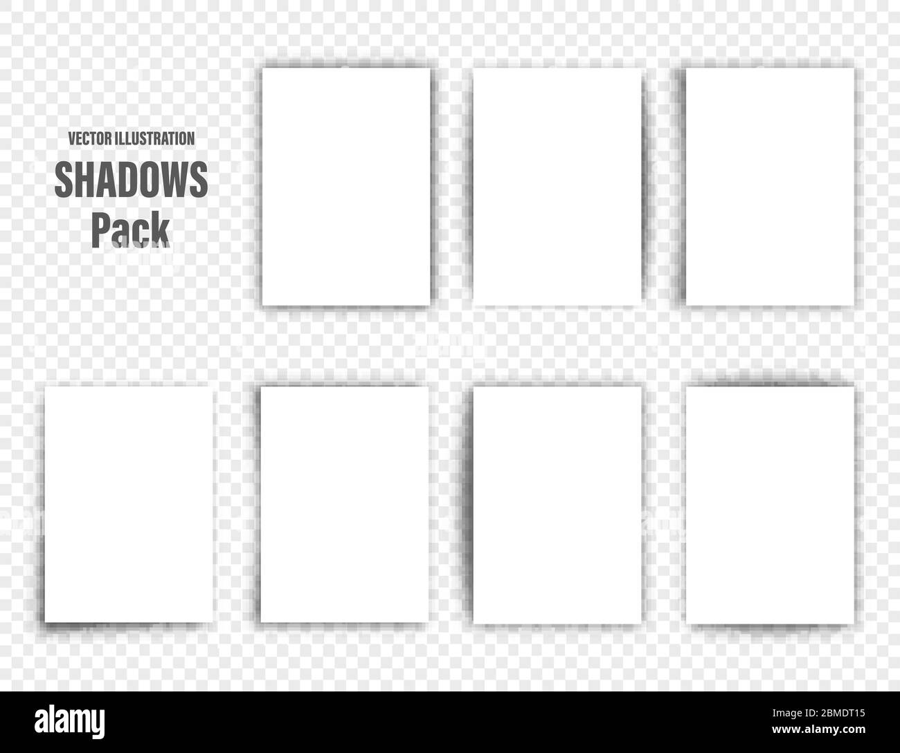 Realistic shadows collection. Page dividers. Shadow from a sheet of A4 ...