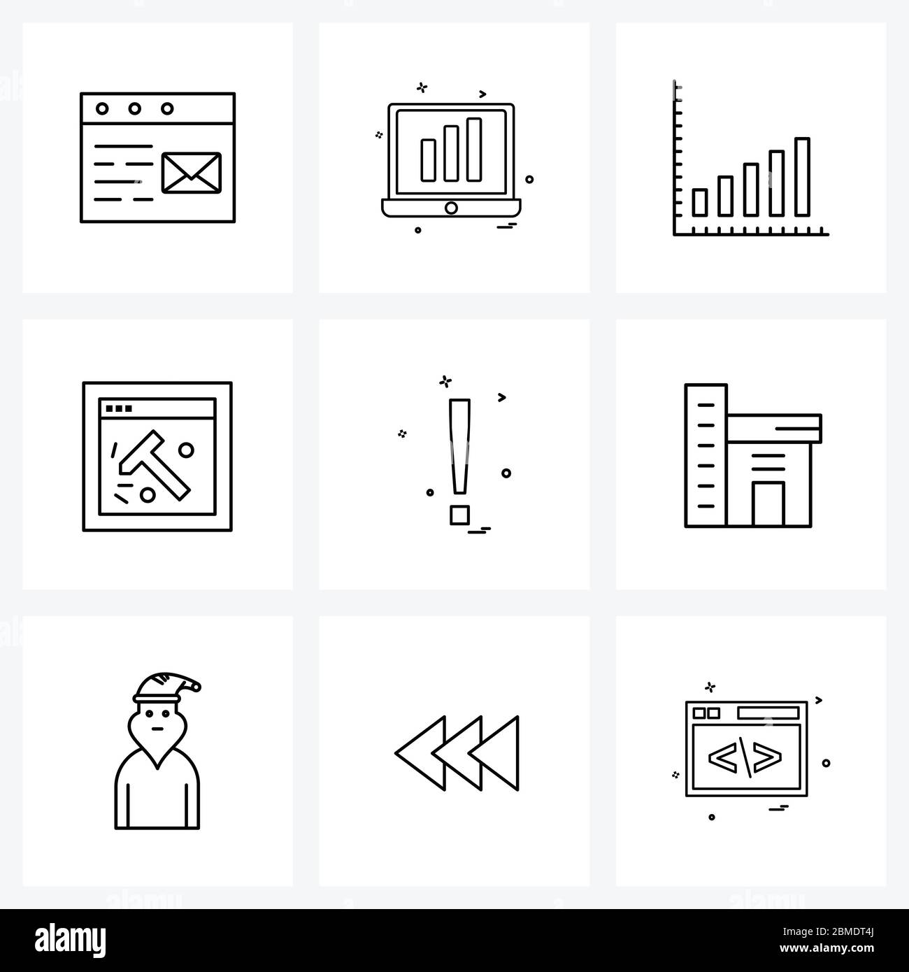 Set of 9 Universal Line Icons of police, sign of elimination, growth ...