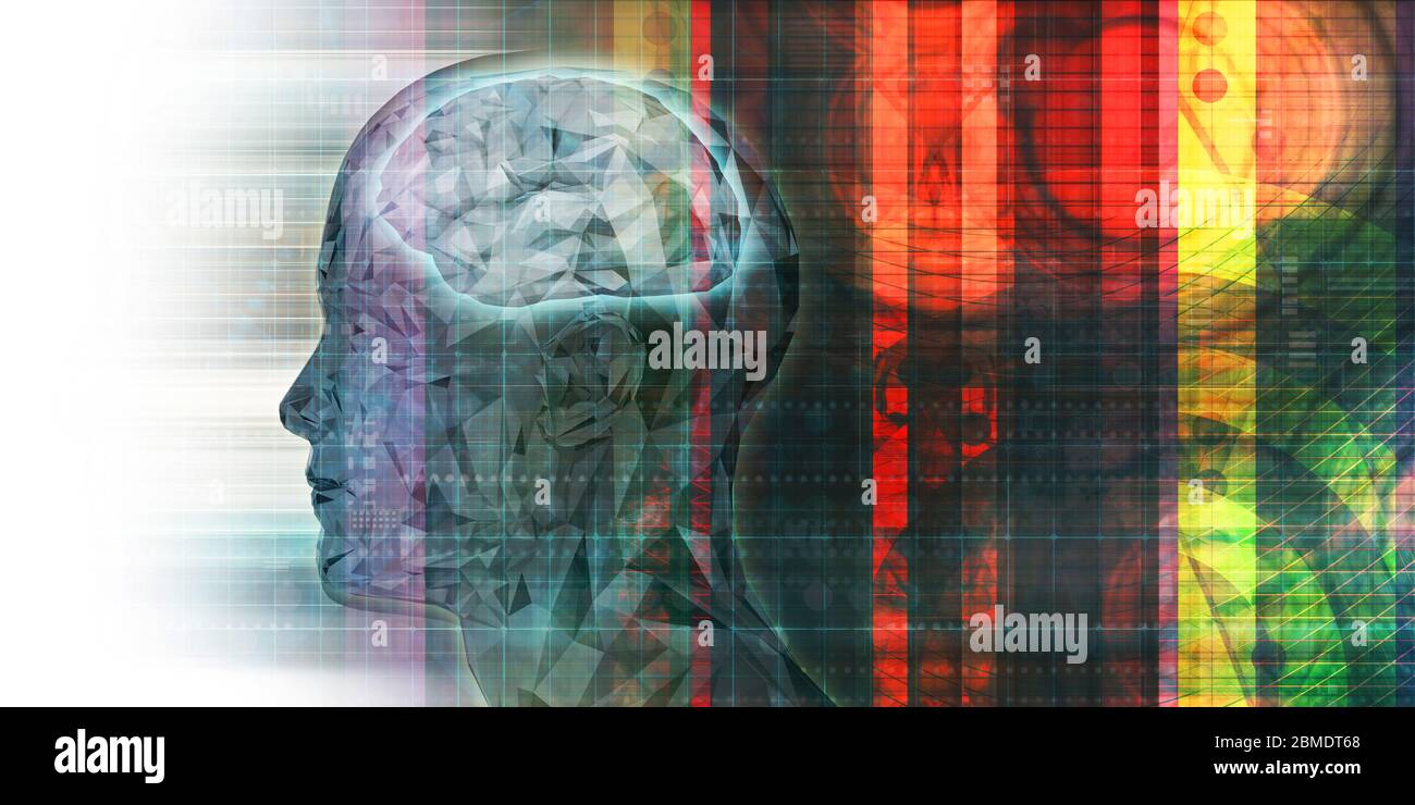 Humans and Machines Merging as a Futurist Concept art Stock Photo - Alamy