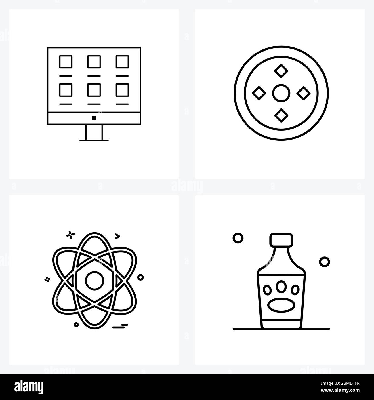 4 Universal Line Icon Pixel Perfect Symbols of api, nuclear , interface ...