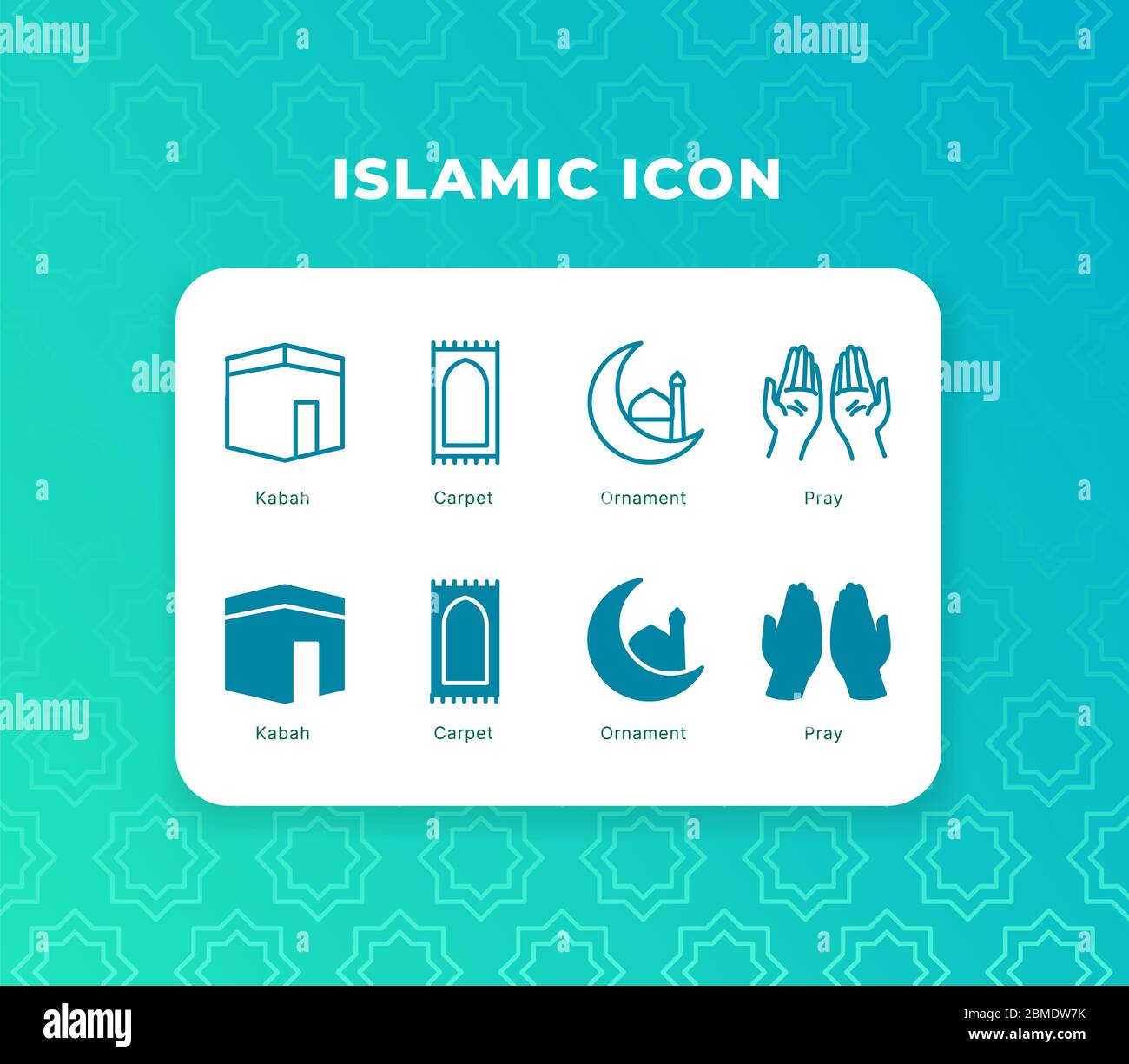 islamic icon set collection package with dual tone style for ramadan ...
