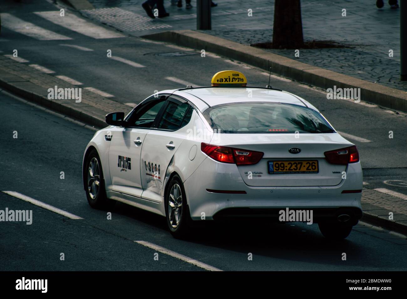 Tel Aviv Israel December 07, 2019 View of traditional Israeli taxi ...