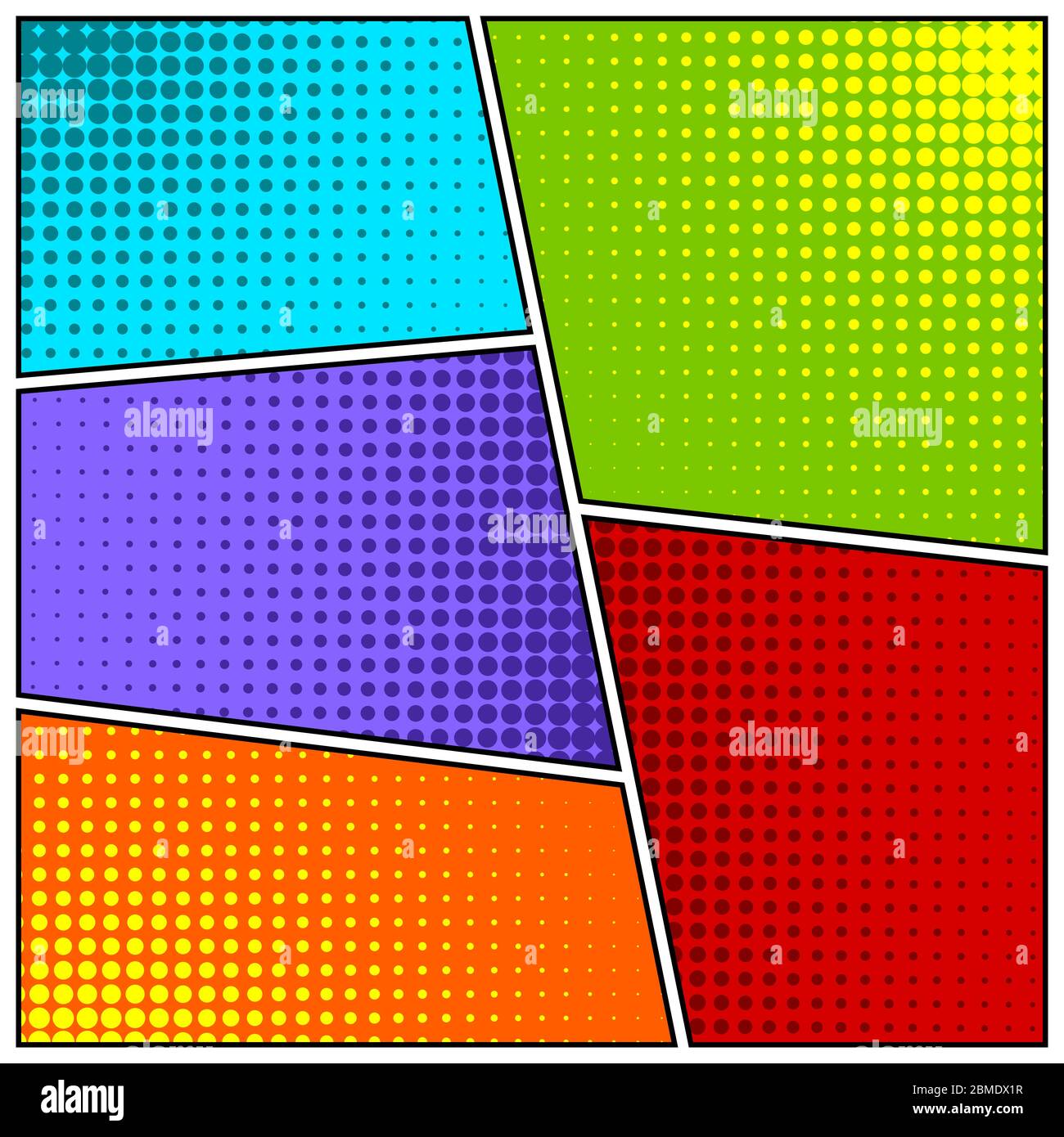 Cartoon comic backgrounds set. Comics book colorful poster with ...