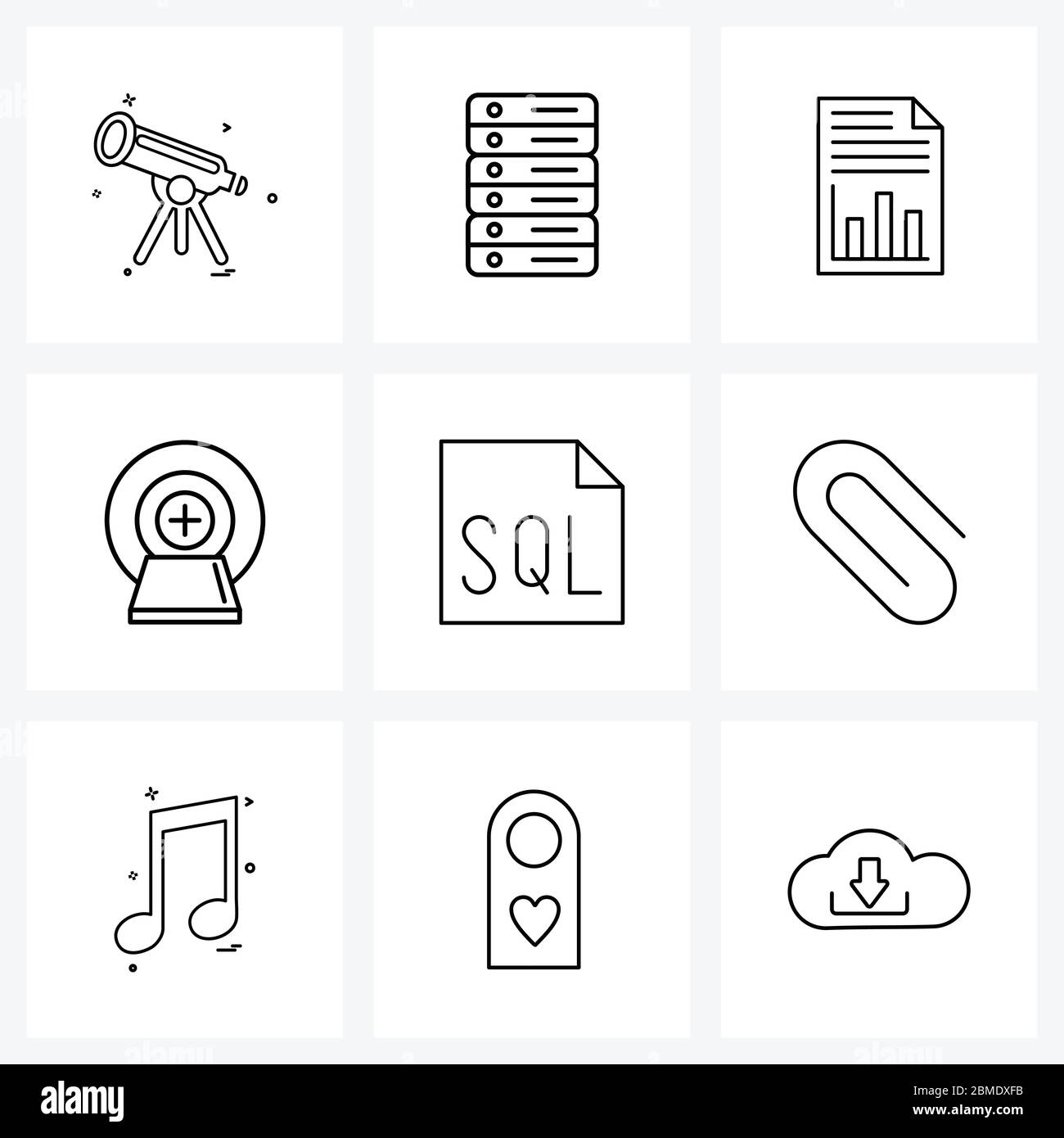 9 Universal Icons Pixel Perfect Symbols of sql, file, business ...