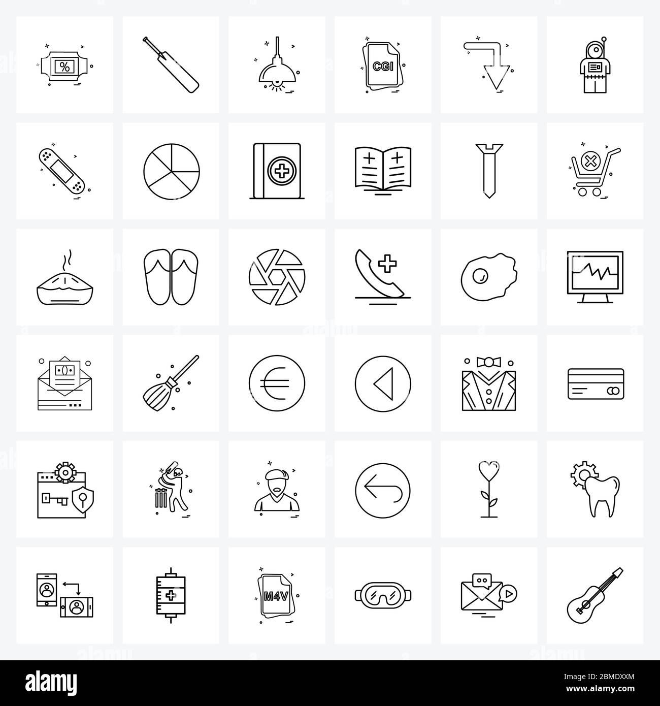 36 Interface Line Icon Set of modern symbols on arrow, files, furniture ...