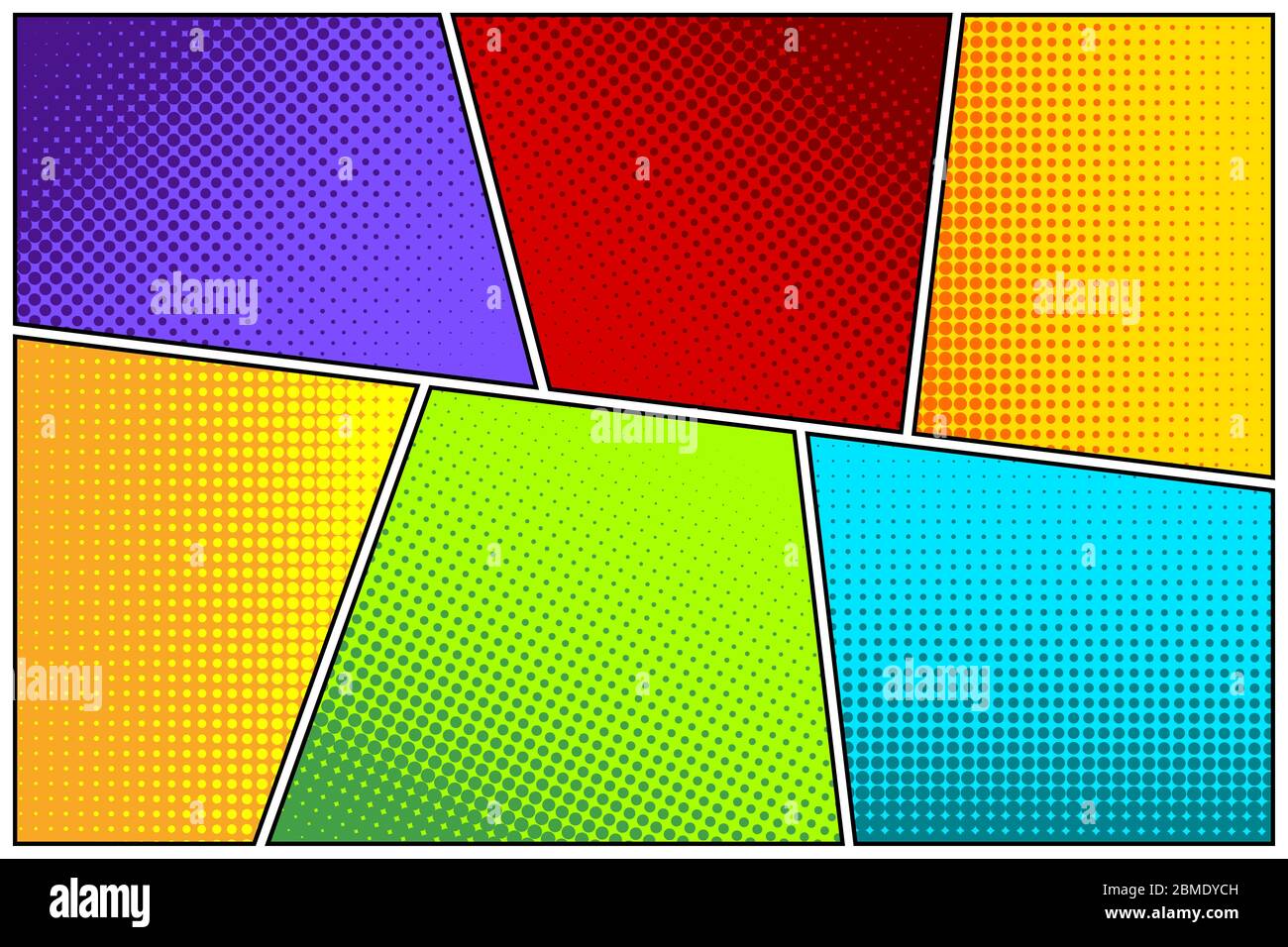 Cartoon comic backgrounds set. Comics book colorful poster with ...