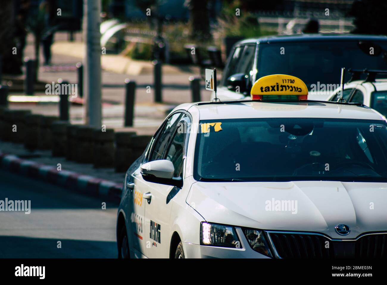 Tel Aviv Israel December 07, 2019 View of traditional Israeli taxi ...