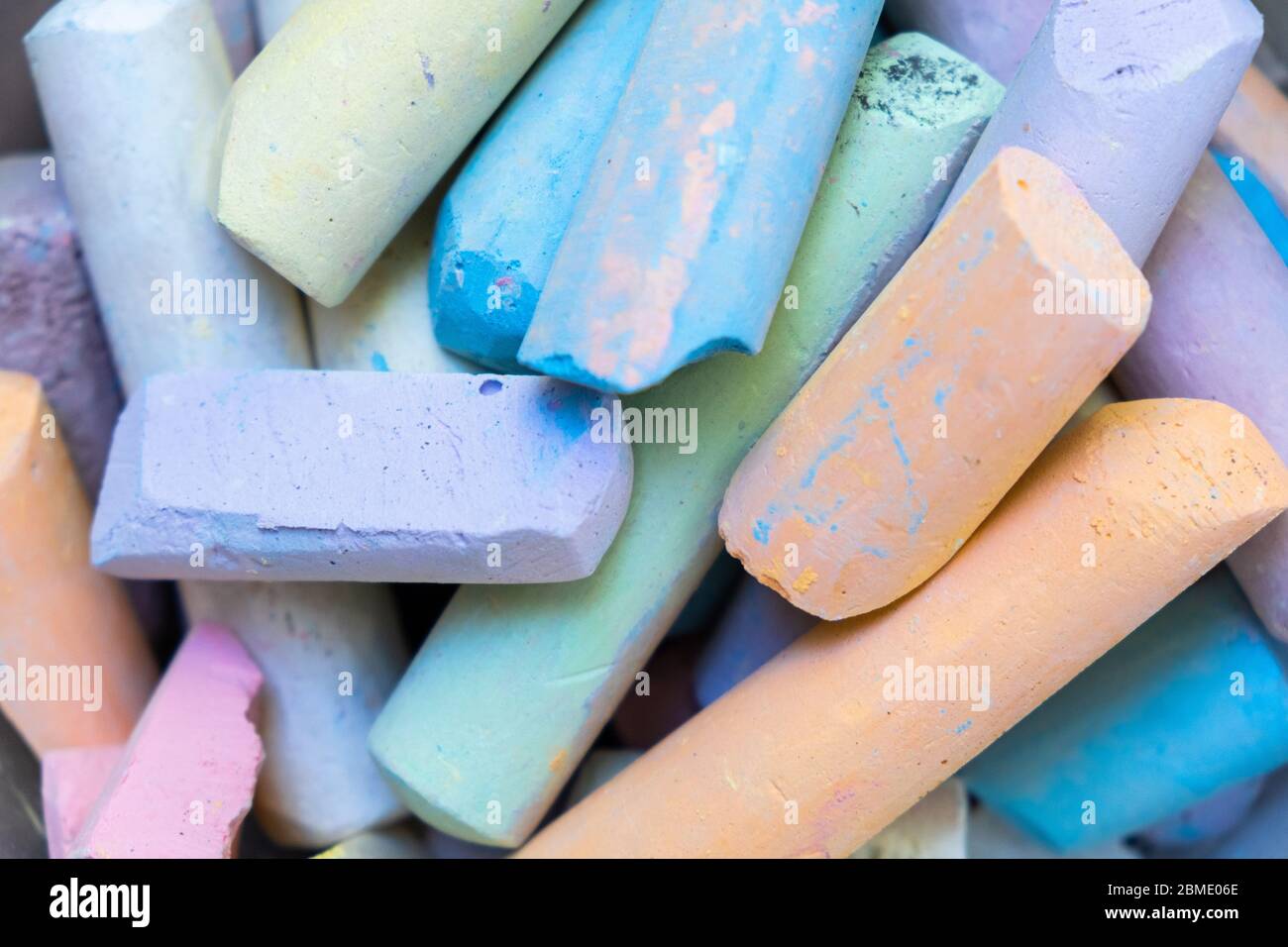 Clolorful chalk chunks extreme closeup Stock Photo - Alamy