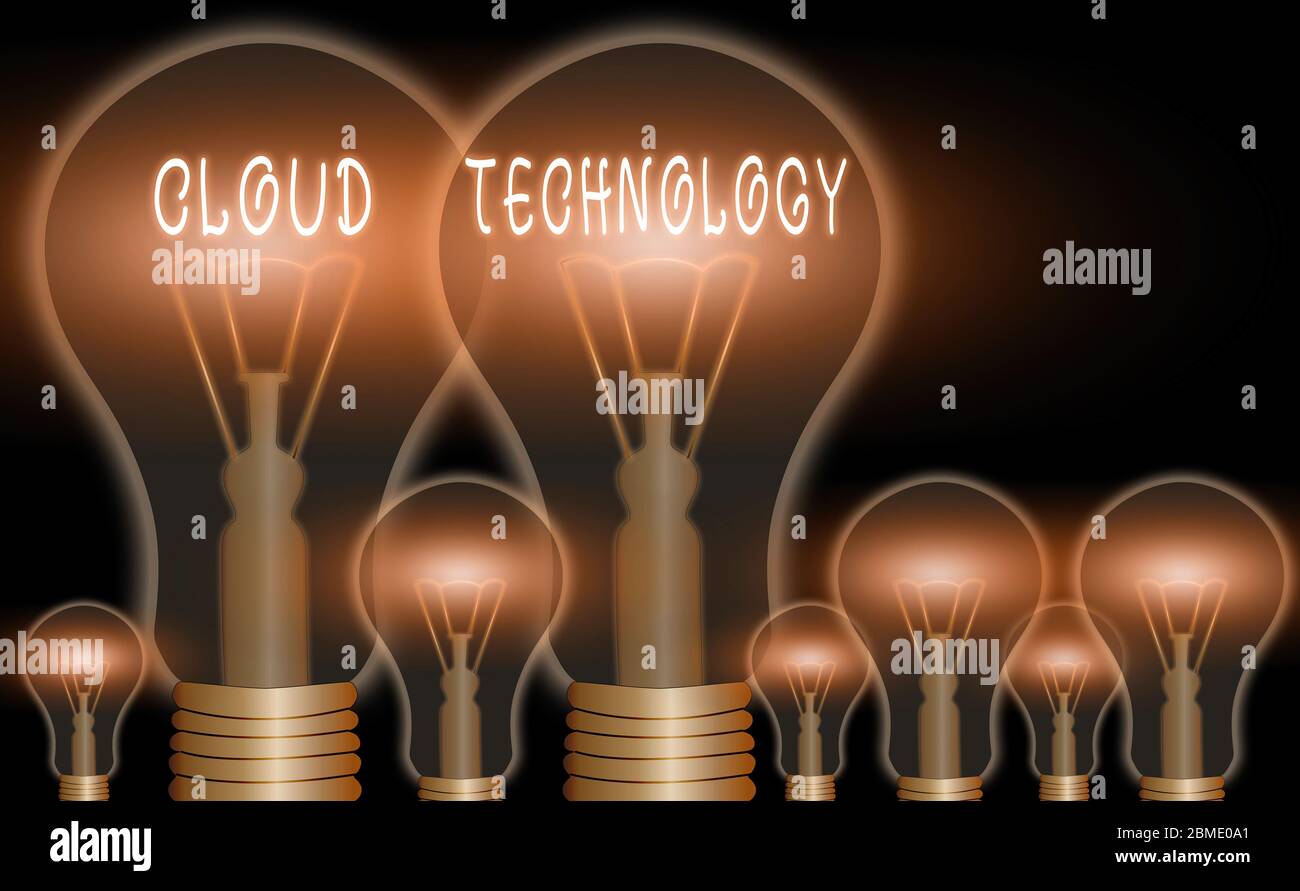 Conceptual hand writing showing Cloud Technology. Concept meaning storing and accessing data and ...