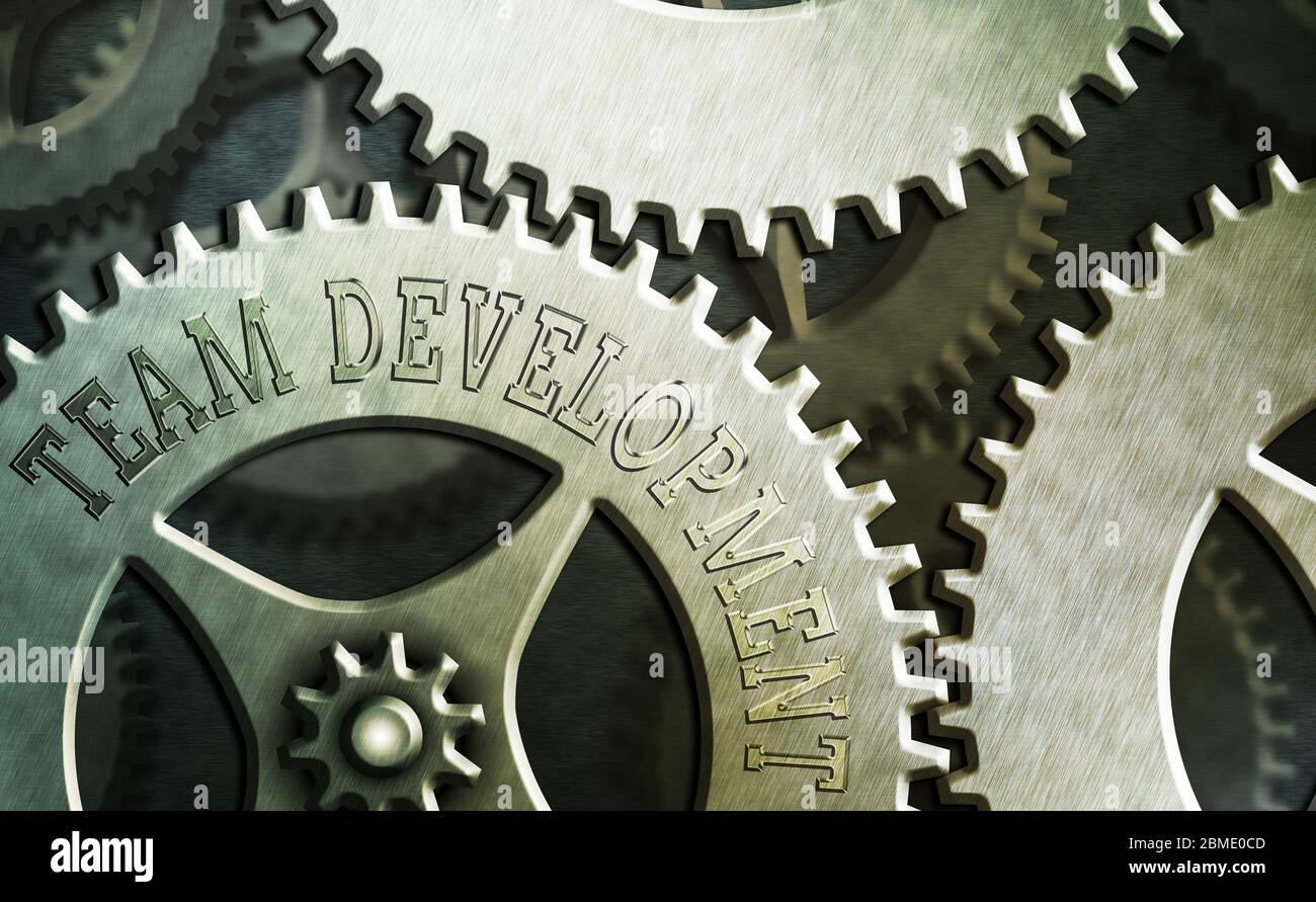 Conceptual hand writing showing Team Development. Concept meaning learn why and how small groups ...