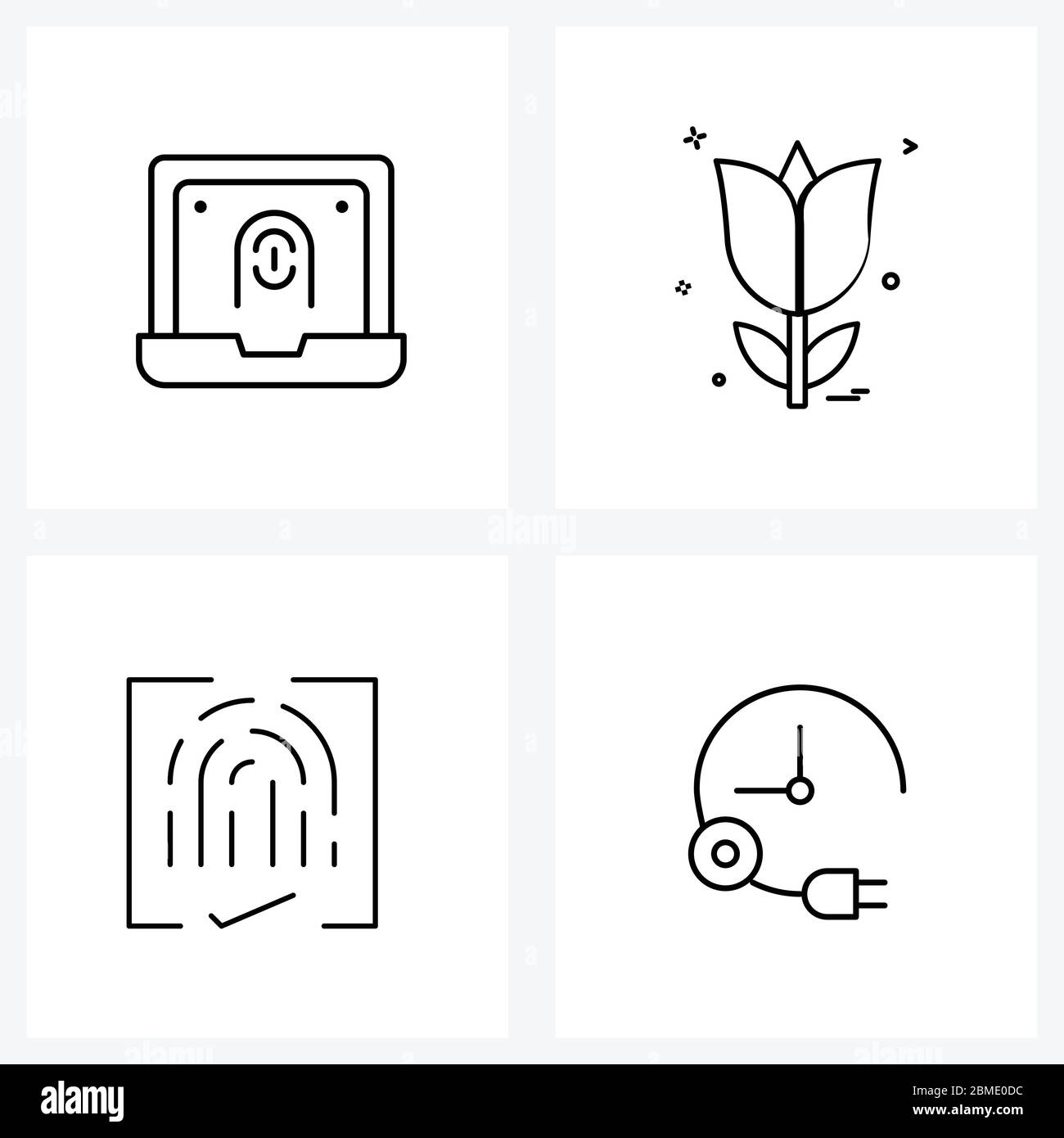 4 Universal Icons Pixel Perfect Symbols of identity; finger; thumbprint ...