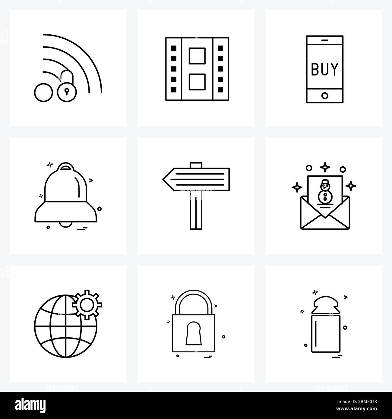 Set of 9 UI Icons and symbols for path, direction, banking, board, ring ...
