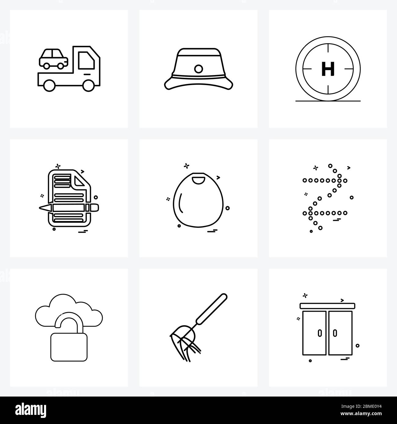 Set of 9 UI Icons and symbols for arrows, sports, smart, weight lift ...