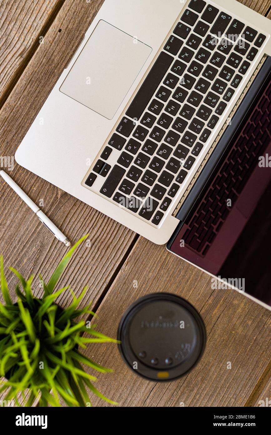 Workplace at home computer and remote work Stock Photo - Alamy