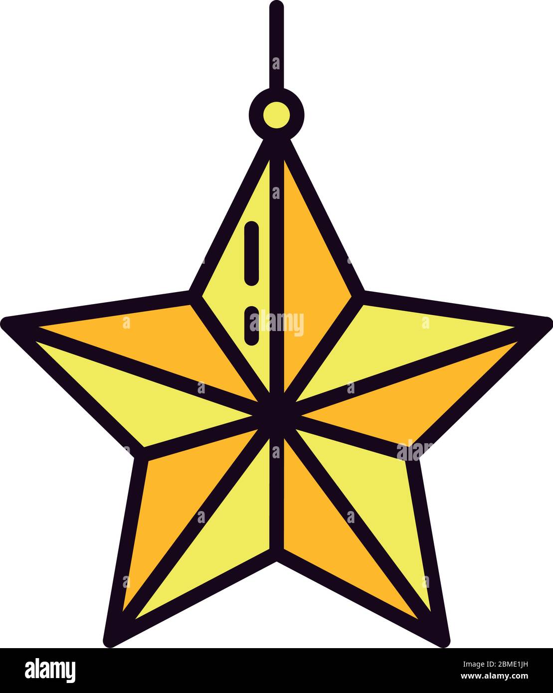 EID mubarak concept, star ornament icon over white background, line and ...