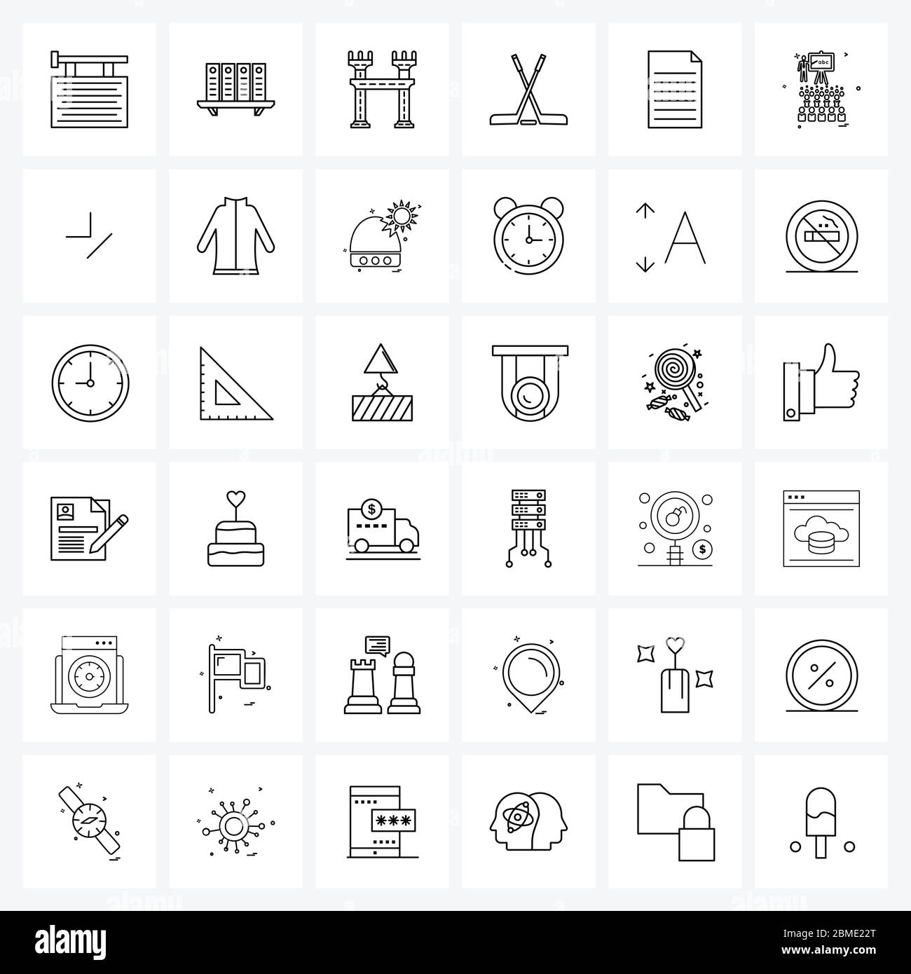 36 Universal Line Icon Pixel Perfect Symbols of document, game, shelf ...