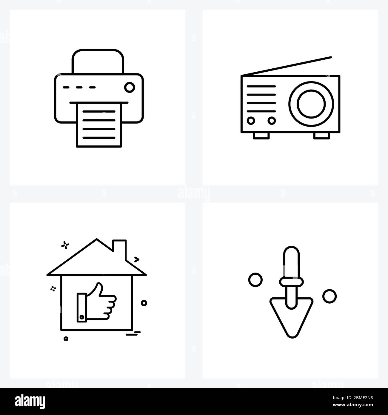 Modern Vector Line Illustration of 4 Simple Line Icons of compositor ...