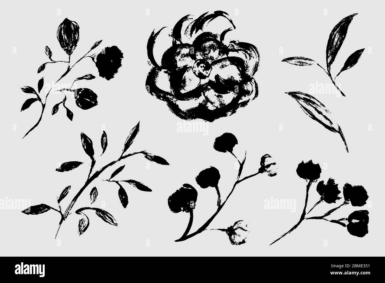 Monochrome seamless brush hand Black and White Stock Photos & Images ...